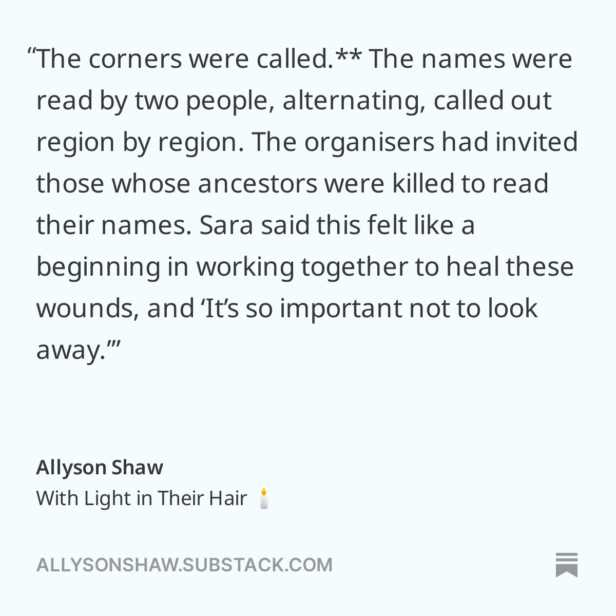 With Light in Their Hair – Allyson Shaw, Author of Ashes and Stones